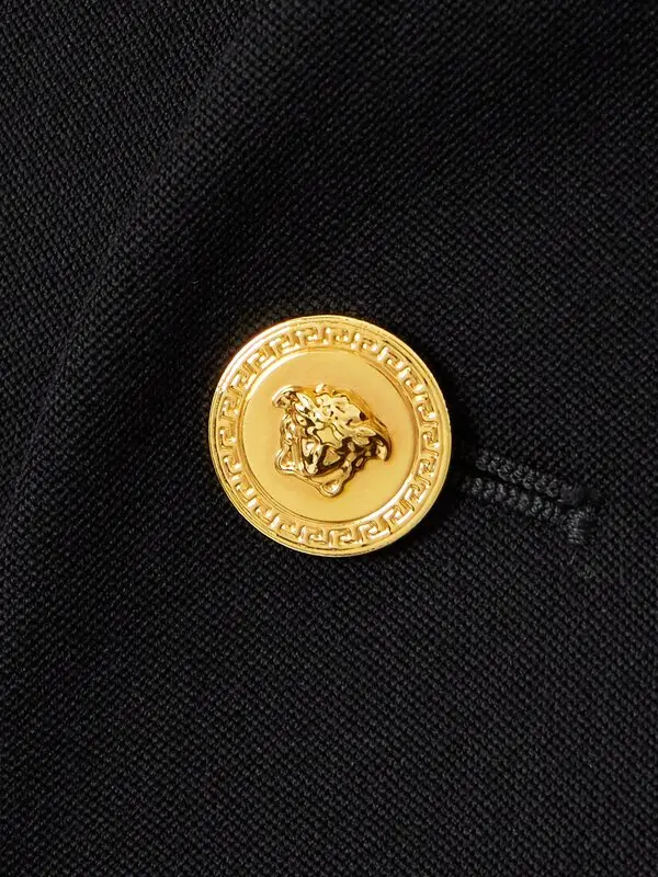 Versace Double-breasted Grain De Poudre Wool Mini Dress