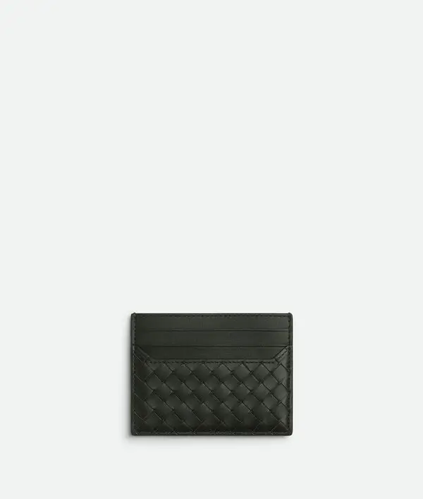 BOTTEGA  VENETA Intrecciato Piccolo Card Case - Dark Green
