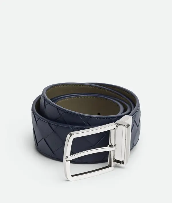 Bottega Veneta Intrecciato Belt - Abyss/cypress