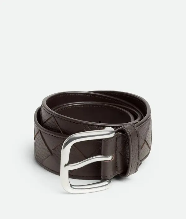 Bottega Veneta Intrecciato Taurillon Leather Belt - Fondant