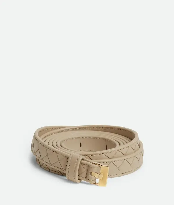 BOTTEGA  VENETA Bottega Veneta Intrecciato Nappa Leather Double Belt - Ecru
