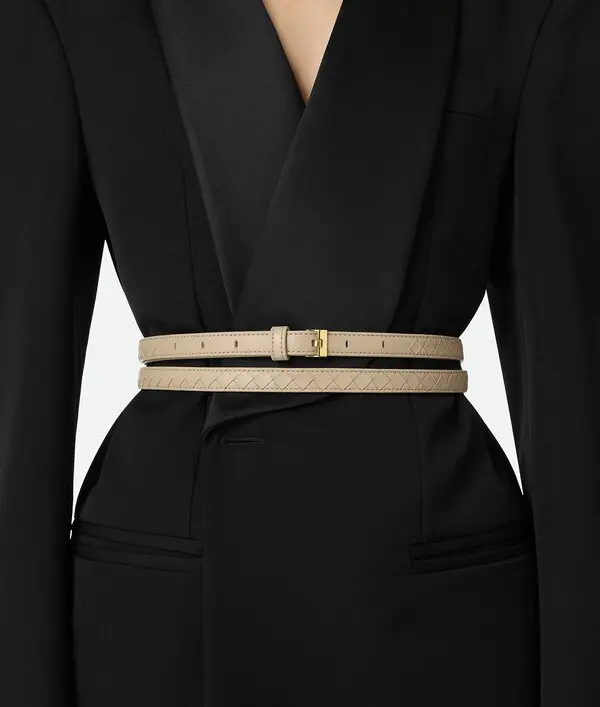 BOTTEGA  VENETA Bottega Veneta Intrecciato Nappa Leather Double Belt