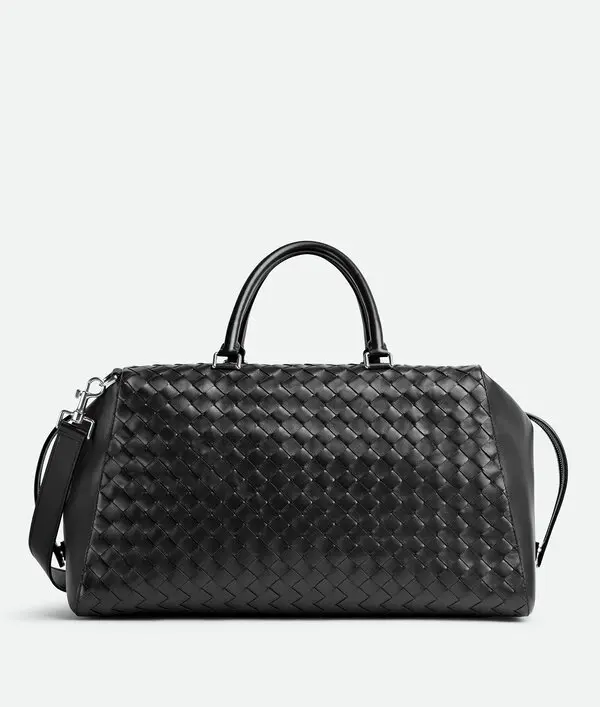 BOTTEGA  VENETA Intrecciato Leather Weekender - Black