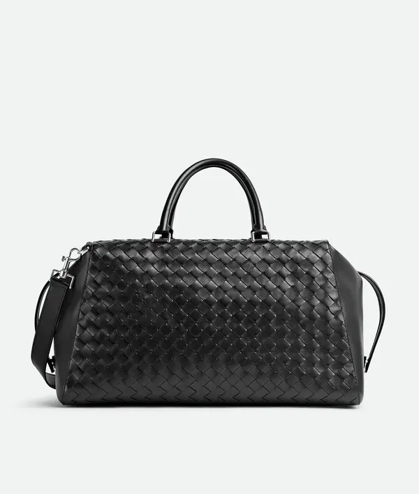 Bottega Veneta Intrecciato Leather Weekender - Black