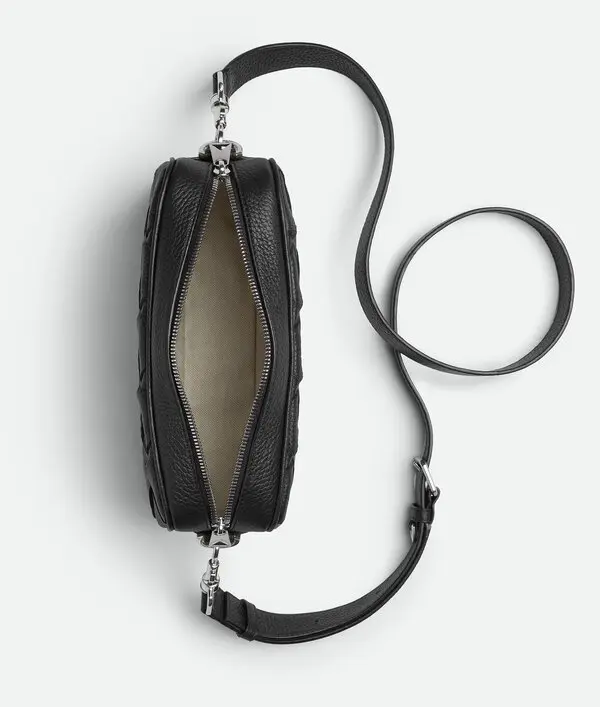 Bottega Veneta Small Intrecciato Camera Bag - Black