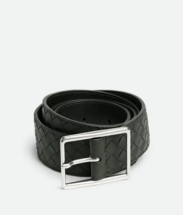 Bottega Veneta Intrecciato Piccolo Belt - Dark Green