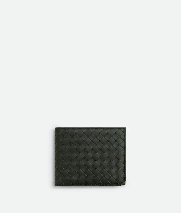 BOTTEGA  VENETA Intrecciato Piccolo Bi-fold Wallet - Dark Green