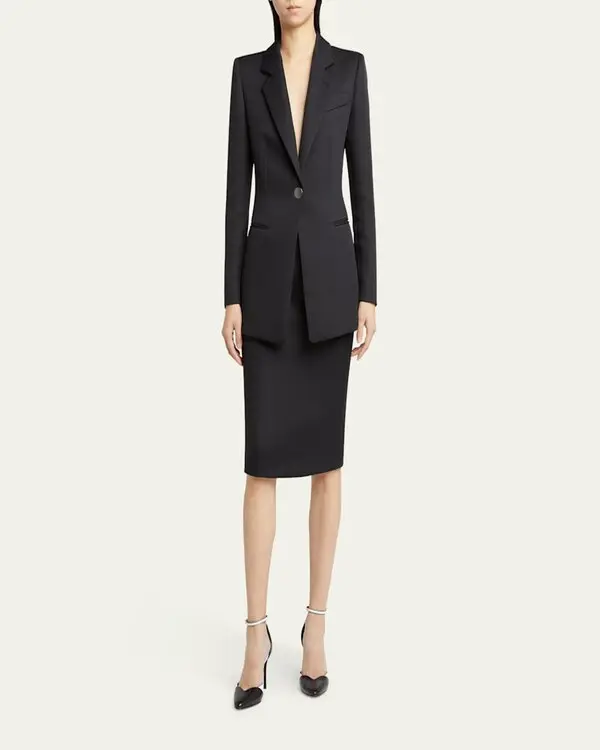 Giorgio Armani Techno Scuba Pencil Skirt