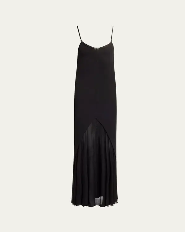 Giorgio Armani Sheer Skirt Panel Jersey Dress