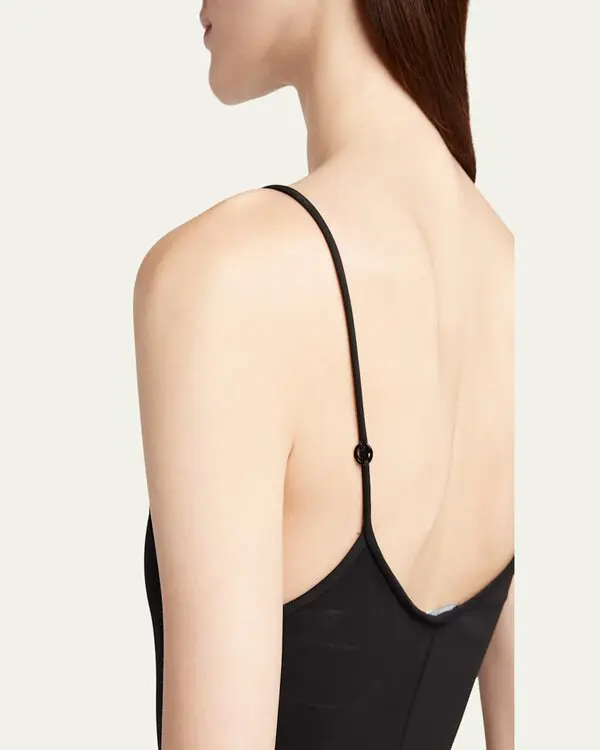 Giorgio Armani Sheer Skirt Panel Jersey Dress