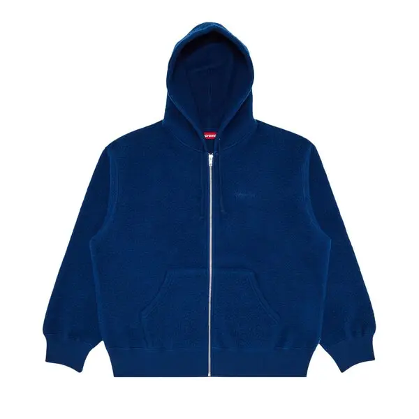Supreme Pilled Zip Up Hooded Sweatshirt - Blue | Editorialist