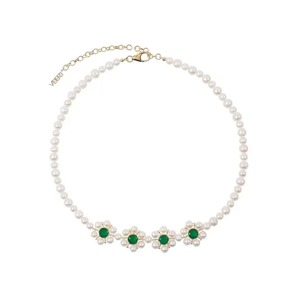 VEERT The Four Flower Pearl Necklace - Yellow