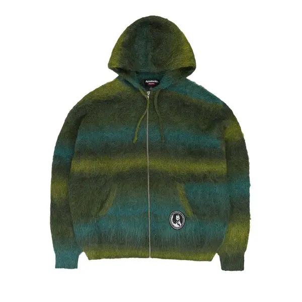 Supreme X Hysteric Glamour Mohair Zip Up Hooded Sweatshirt - Green