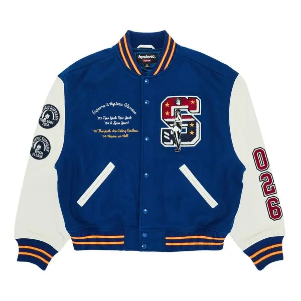 Supreme X Hysteric Glamour Varsity Jacket - Blue