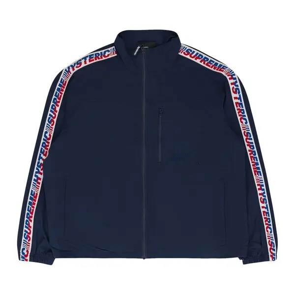 Supreme X Hysteric Glamour Logo-Tape Track Jacket - Blue