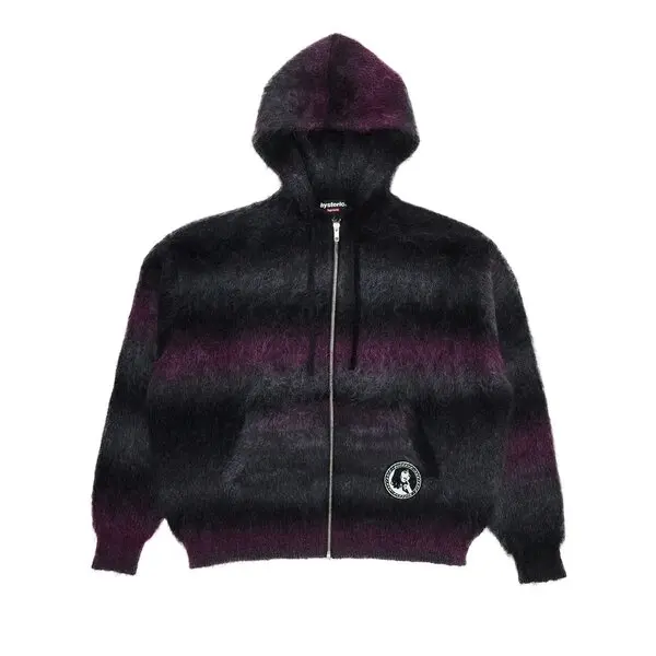 Supreme X Hysteric Glamour Mohair Zip Up Hooded Sweatshirt - Black