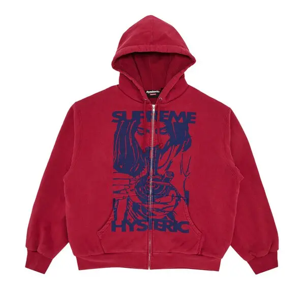 Supreme X Hysteric Glamour Thermal Lined Zip Up Hooded Sweatshirt