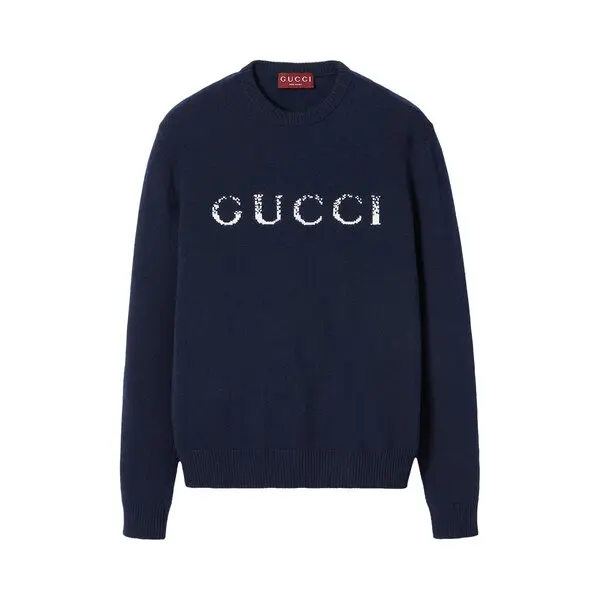 Gucci Logo Intarsia Crewneck Knit Sweater