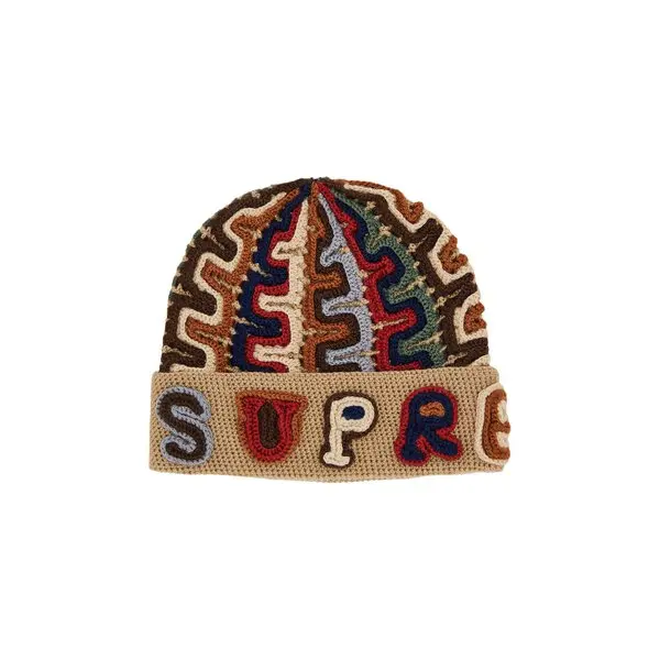 Supreme Yarn Appliqué Beanie - Tan