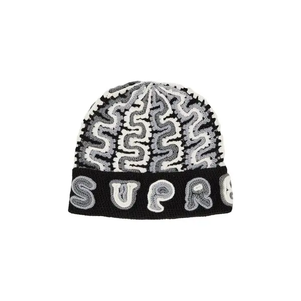 Supreme Yarn Appliqué Beanie - Black