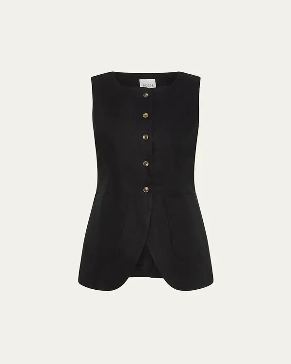 Posse Emma Linen Vest - Black