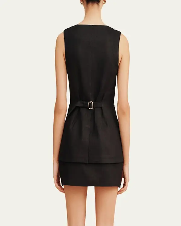Posse Emma Linen Vest - Black