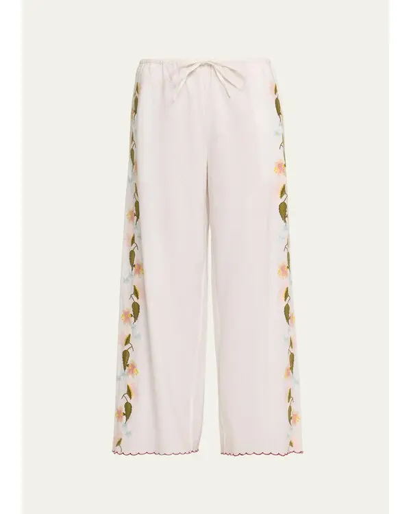 Ciao Lucia Ermmano Embroidered Drawstring Pants