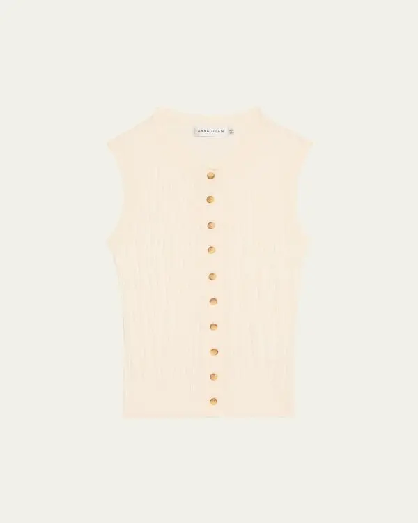 Anna Quan Serafina Button-front Knit Top