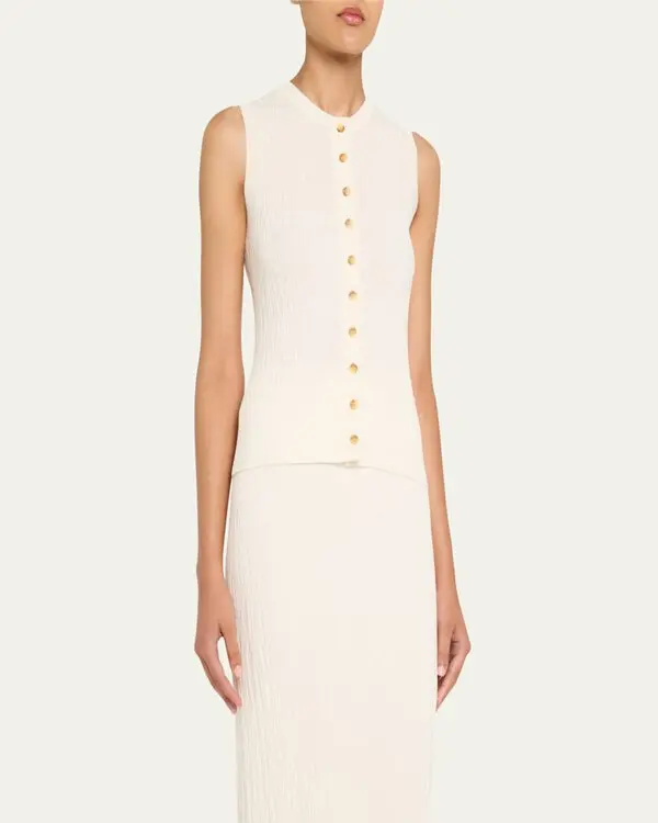 Anna Quan Serafina Button-front Knit Top