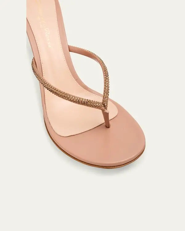 GIANVITO ROSSI India Strass Thong Stiletto Sandals