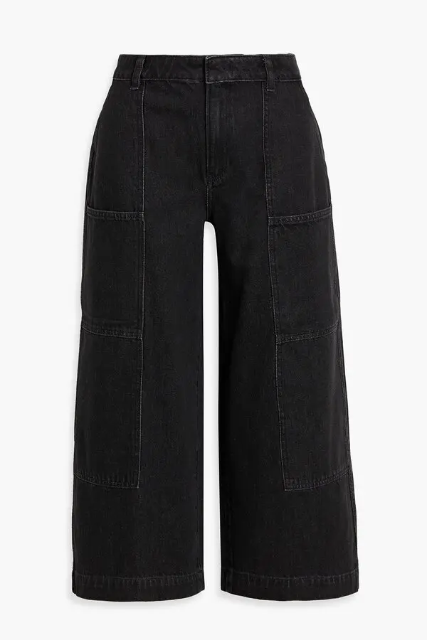 Vince Cropped High-rise Cargo Jeans - Black