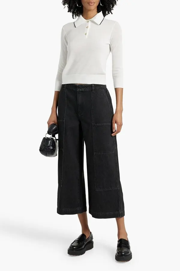 Vince Cropped High-rise Cargo Jeans - Black