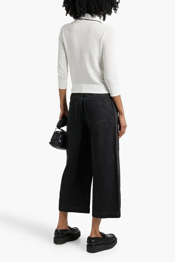 Vince Cropped High-rise Cargo Jeans - Black