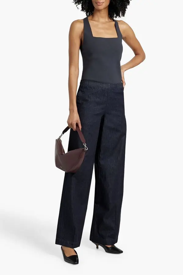 Vince Cotton-chambray Wide-leg Pants