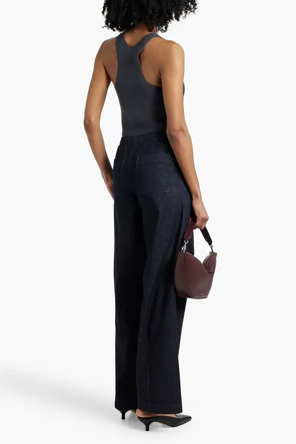 Vince Cotton-chambray Wide-leg Pants