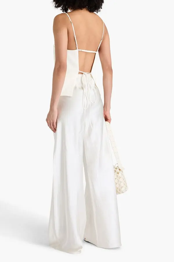 JOSEPH Crinkled Satin Top - Ivory