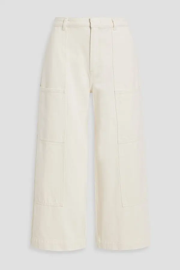 Vince Cropped High-rise Cargo Jeans - Ivory