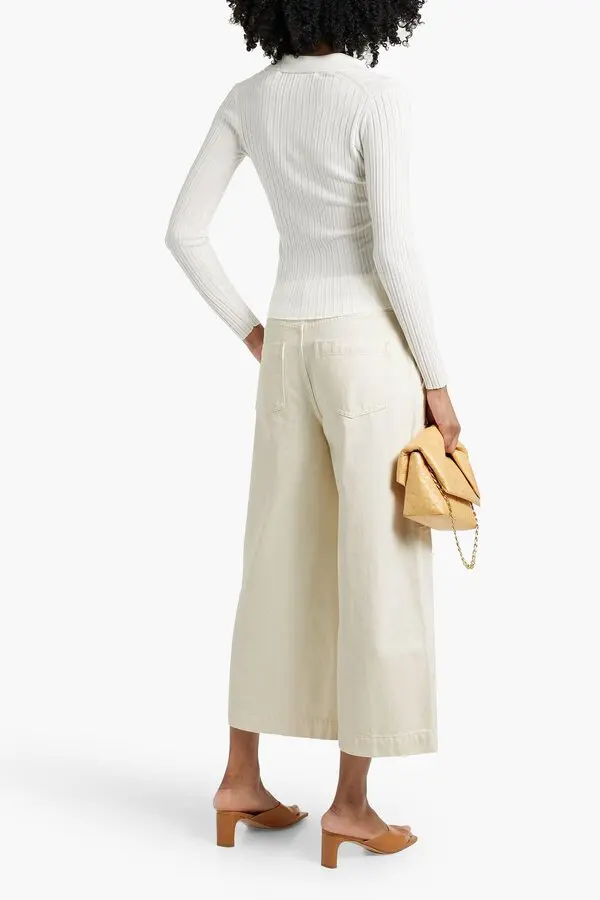 Vince Cropped High-rise Cargo Jeans - Ivory