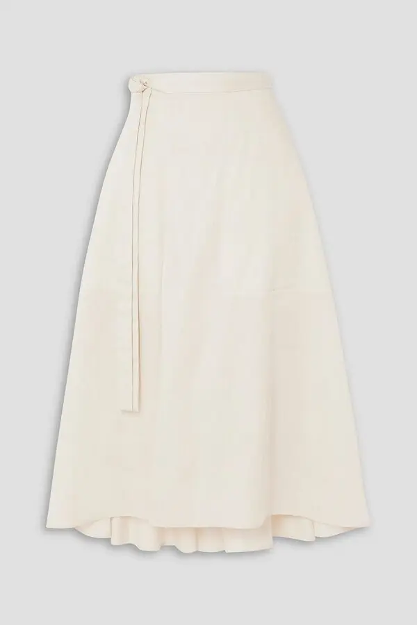 JOSEPH Alix Cotton Midi Wrap Skirt - Ivory