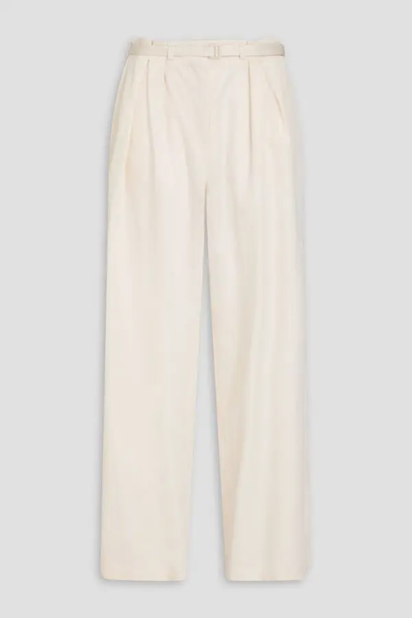 JOSEPH Tunius Cotton-sateen Wide-leg Pants - Ivory