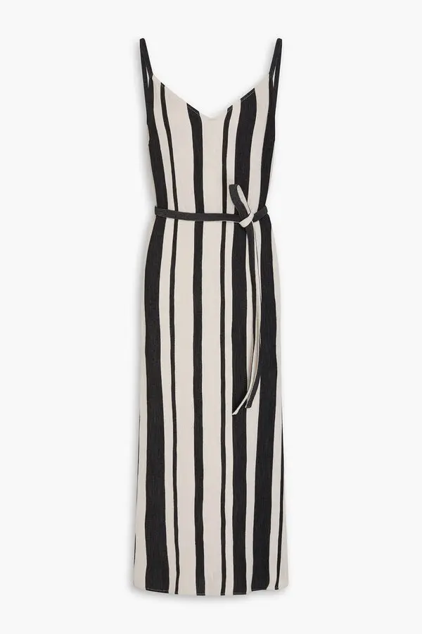 JOSEPH Striped Gauze Midi Dress
