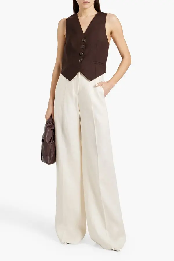 Max Mara Hangar Linen-twill Wide-leg Pants