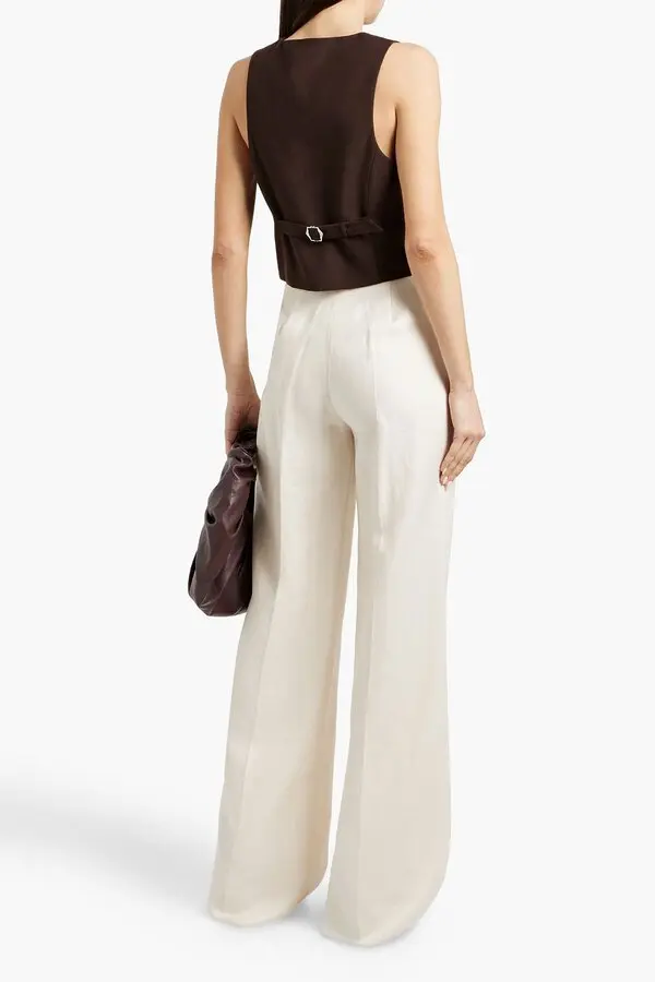Max Mara Hangar Linen-twill Wide-leg Pants