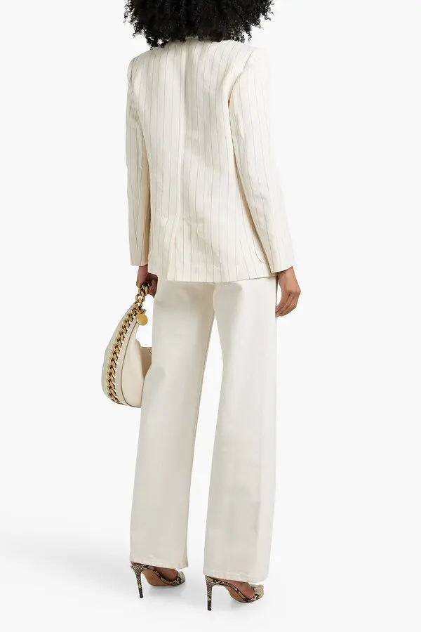 Max Mara Pinstriped Linen And Cotton-blend Blazer - Ivory
