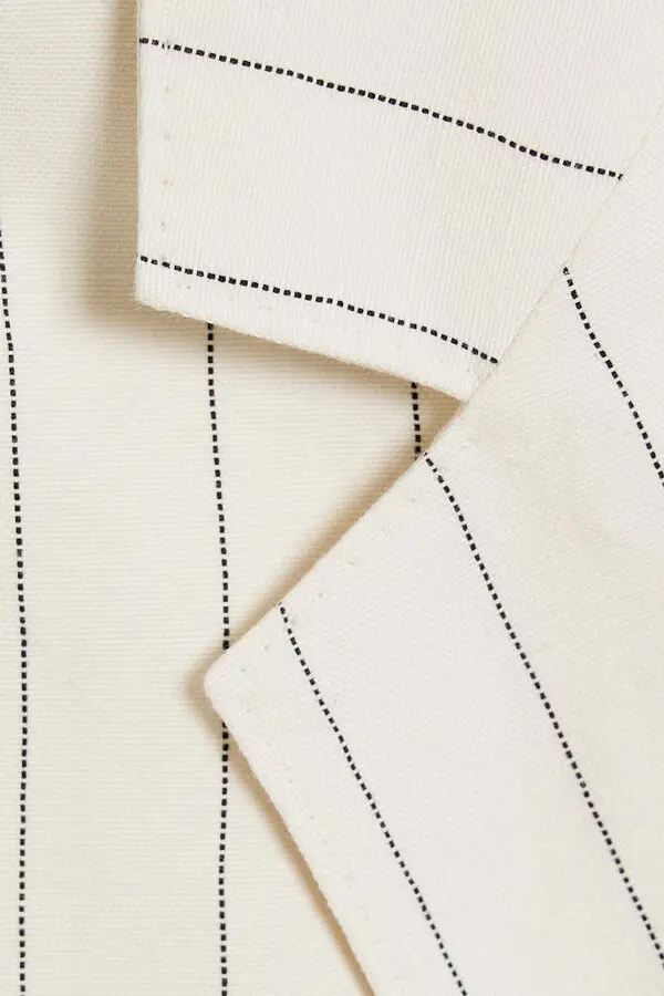 Max Mara Pinstriped Linen And Cotton-blend Blazer - Ivory