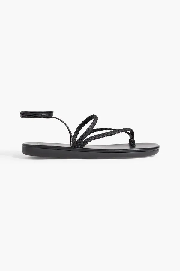 ANCIENT GREEK SANDALS Plage Braided Leather Sandals - Black