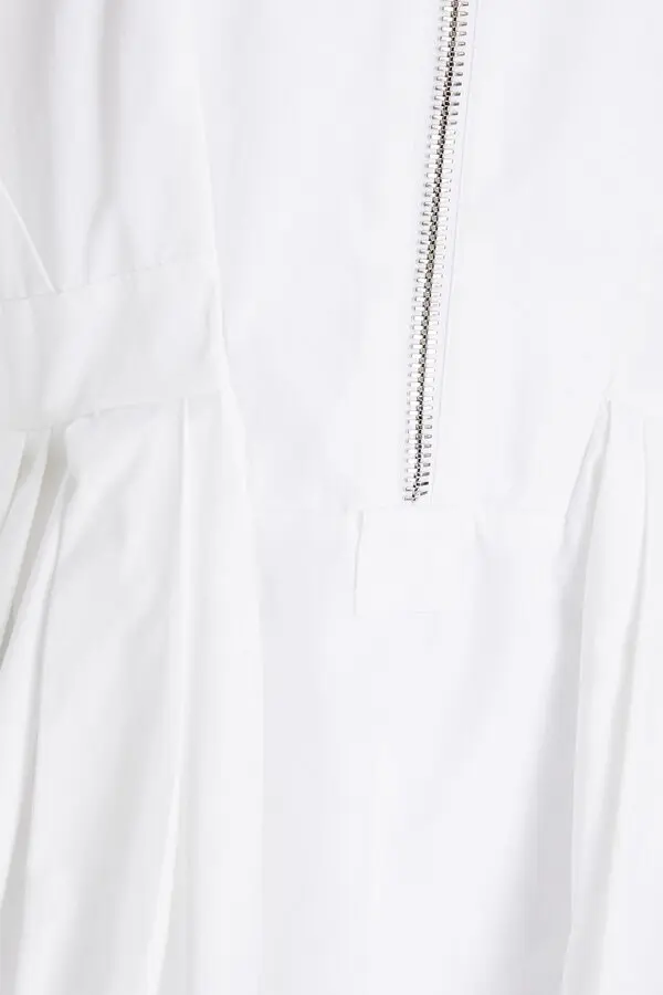 Alexander McQueen Pleated Cotton-poplin Mini Dress