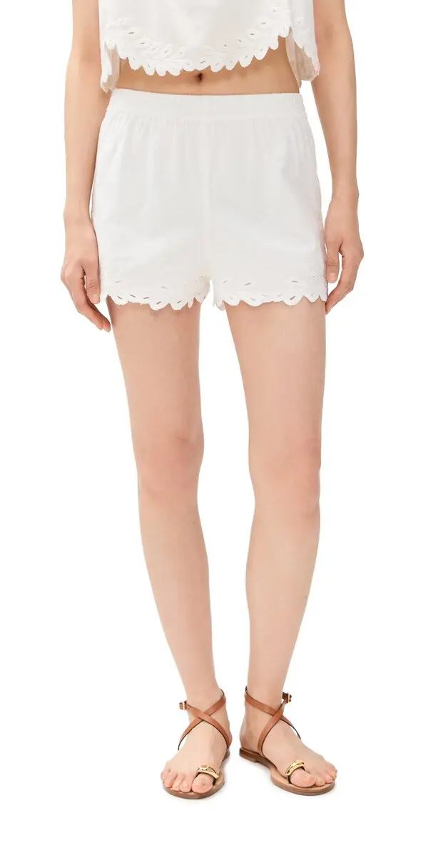 Z Supply Pesaro Embroidered Hem Shorts