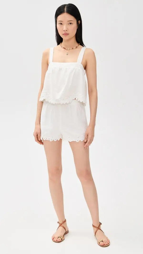 Z Supply Pesaro Embroidered Hem Shorts