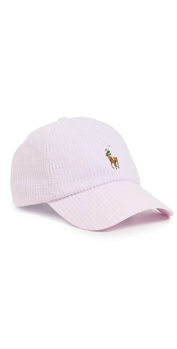 Ralph Lauren Stretch Seersucker Cap - Carmel Pink Seersucker